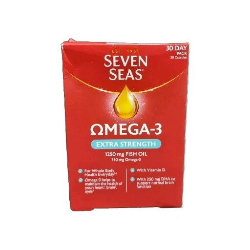 SEVEN SEAS - Omega 3 EXTRA STRENGTH - 30 DAY PACK - 30 Capsules ...