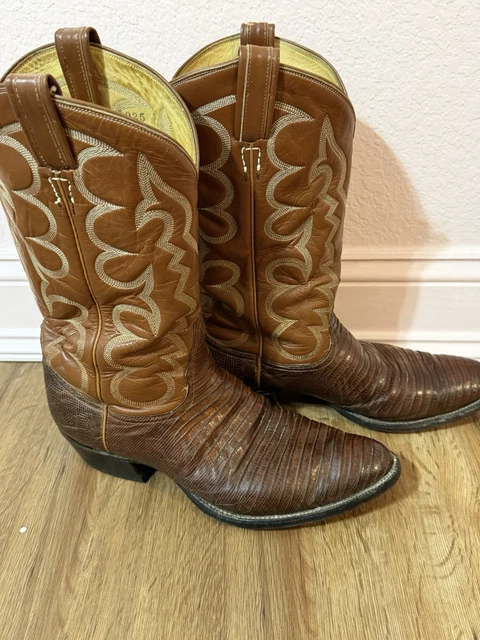 VINTAGE TONY LAMA Black Label Teju Lizard Brown 12d £129.27 - PicClick UK