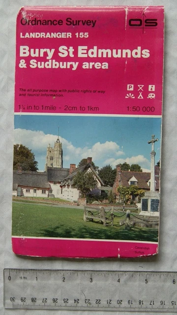 1986 OS LANDRANGER map Sheet 155 Bury St. Edmunds & Sudbury area ...