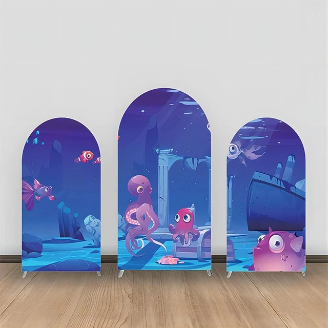 BLUE UNDERWATER CUTE Animals Ruins Arch Backdrop Kit $35.97 - PicClick AU