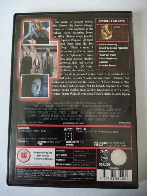 DVD DRACULA 2001. Horror Movie Jonny Lee Miller Justine Waddell Free UK ...