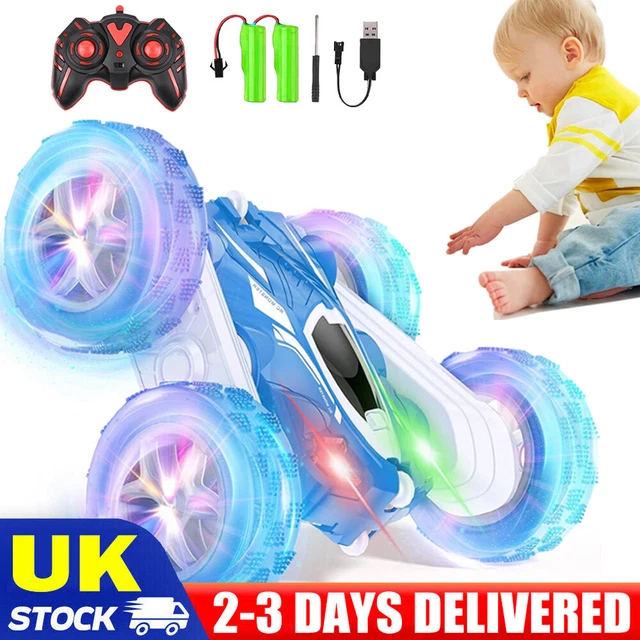 4WD REMOTE CONTROL Stunt Car 2.4GHz 360° Flips W/ Bright Colorful LED ...