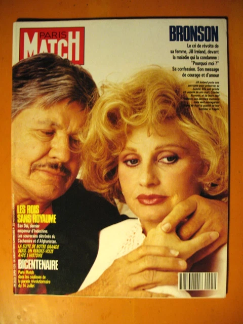 PARIS MATCH 2095 du 20/07/1989- Bronson et sa femme Jill Ireland devant ...