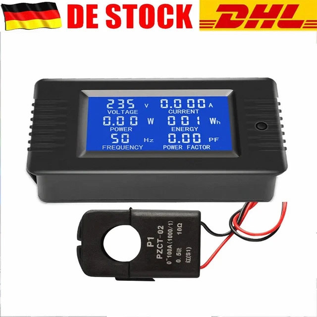 AC/DC LCD-PANEL DIGITAL Power Watt Meter Monitor Spannung Voltmeter ...