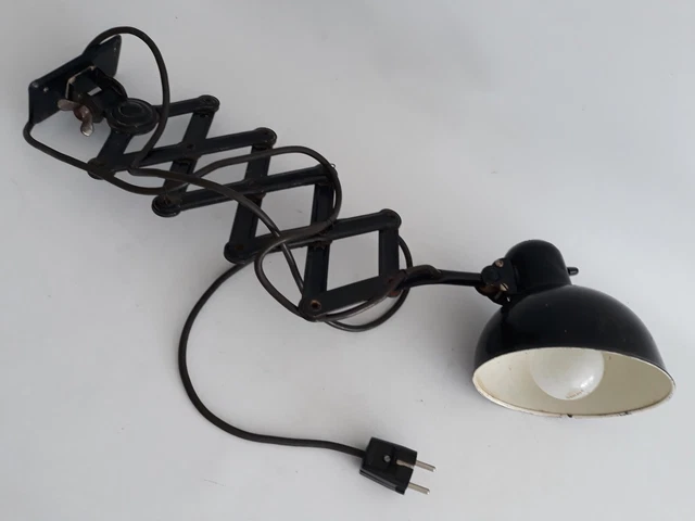 WANDLAMPE KAISER IDELL 6718 Scherenlampe Chr. Dell Bauhaus Arbeitslampe ...