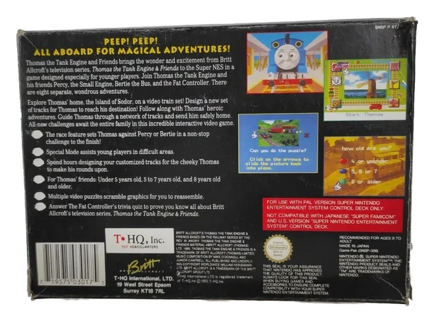 THOMAS THE TANK Engine & Friends Super Nintendo SNES Game PAL UKV ...