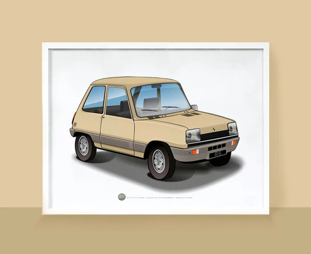 POSTER RENAULT 5 R5 GTL beige daim voiture ancienne 40x30 cm EUR 25,00 ...