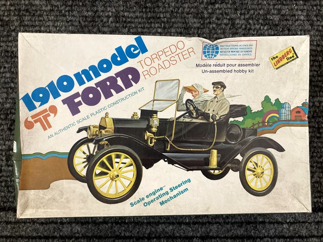 VERY RARE LINDBERG 1/16 1910 Model T Ford Torpedo Roadster model kit ...