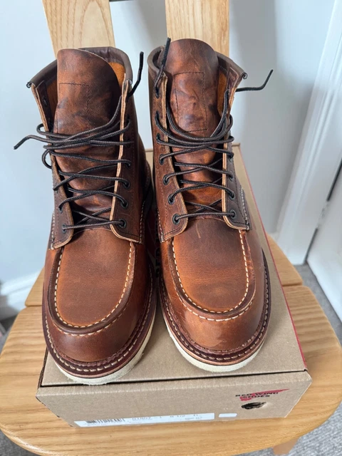 RED WING CLASSIC MOC TOE BOOTS 1907 - COPPER ROUGH & TOUGH UK 7.5 £250. ...