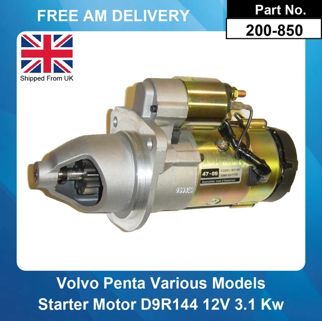 STARTER MOTOR FOR Volvo Penta MD22L 1994ccm Diesel Insulated return 12V ...