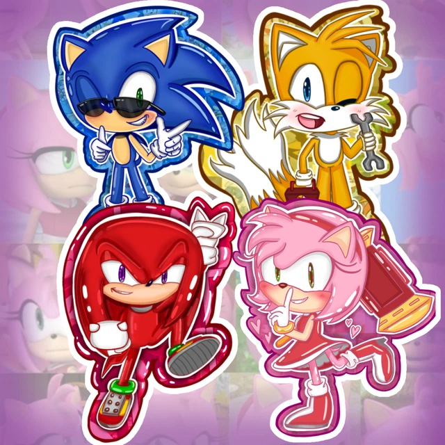 SONIC THE HEDGEHOG, Tails, Knuckles, Amy Rose CHIBI Stickers (UK FREE ...