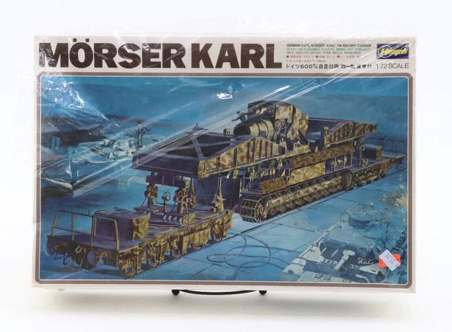 HASEGAWA 1/72 SCALE Model Morser Karl on Railway Carrier Mini Box 32 ...