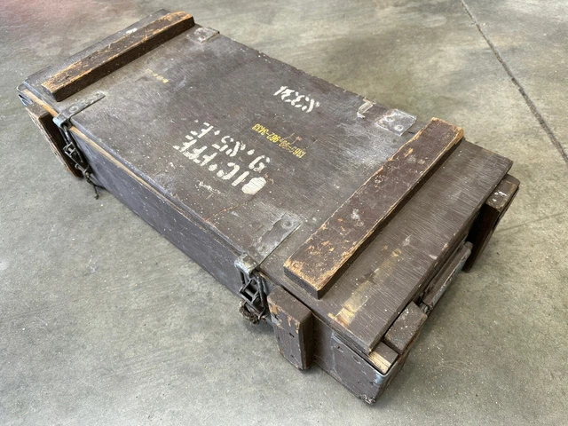 VINTAGE ARMY WOODEN Smoke Grenade Ammo box 1980’s 2 Available £55.00 ...