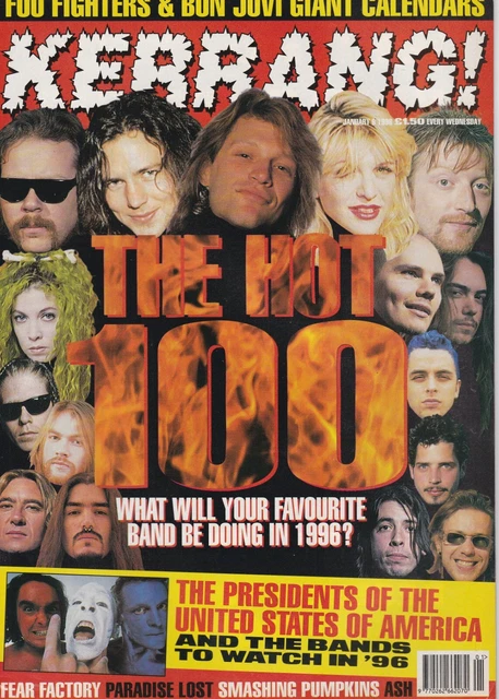 KERRANG! # 578 Jan 1996- Top 100Fear Ractory-Ash-Smashing Pumpkins ...