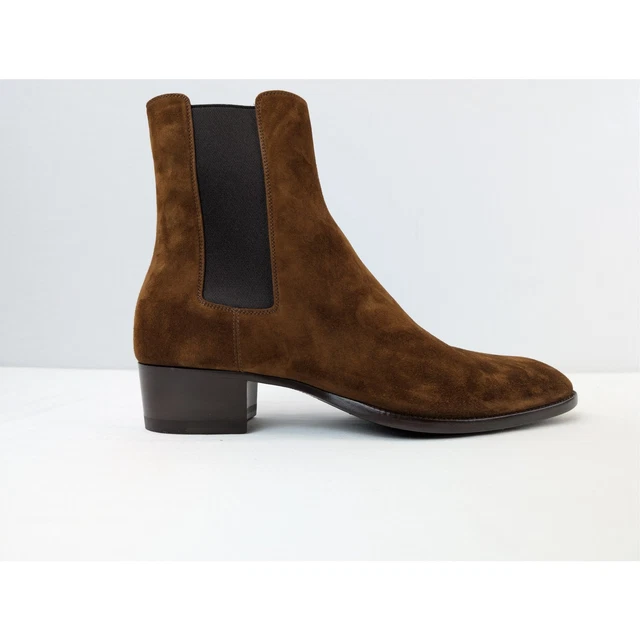 SAINT LAURENT PARIS Wyatt 40 Chelsea Boots in Tan / Brown Suede BNWB 45 ...