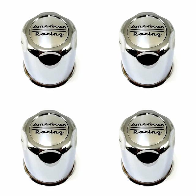 4 AMERICAN RACING Chrome Wheel Center Caps for 5/6L AR923 Mod 12 AR61 ...