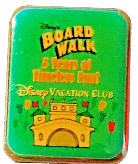 DISNEY'S VACATION CLUB Board Walk 5 Years of Timeless Fun Lapel Pin $6. ...