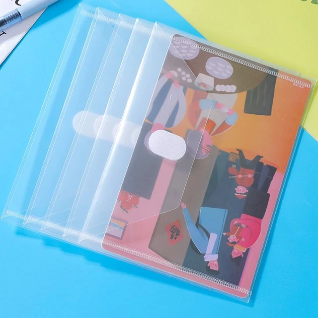 TRANSPARENT FILE FOLDER A4/A5/A7/A8 Filling Organizer School Office $6. ...