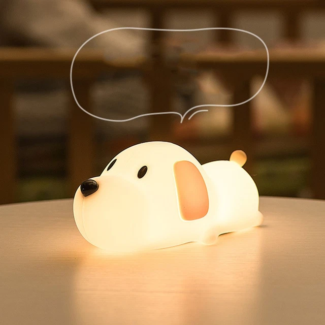 3D DOG LIGHT Animal LED Night Light Rechargeable Silicone Desk Lamp for ...