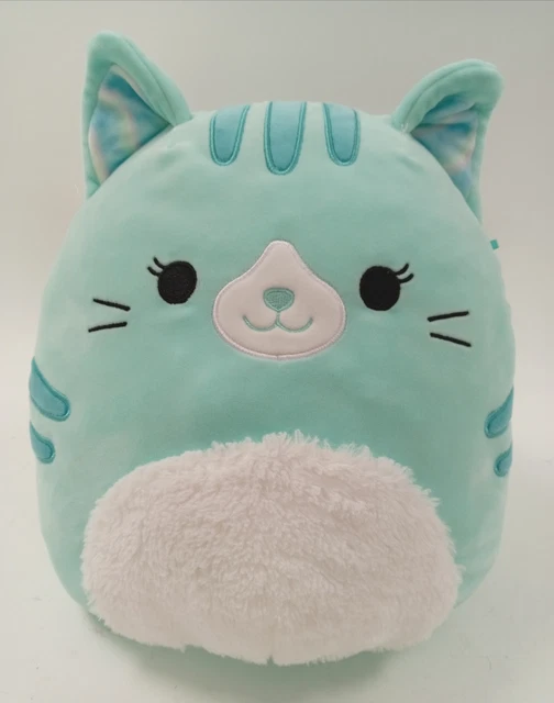 SQUISHMALLOW LARGE CORINNA Cat Blue Soft Plush Toy 13" Long Collectable ...