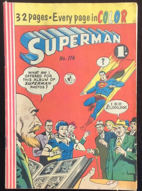 SUPERMAN # 114 AUSTRALIAN GOLDEN AGE COLOR COMIC 1950’s HIGH GRADE EUR ...