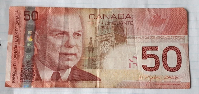 2004 - CANADIAN Fifty 50$ Dollar Banknote, Bank Of Canada $92.50 ...