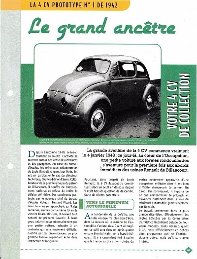 Fiche Technique Renault 4cv 1