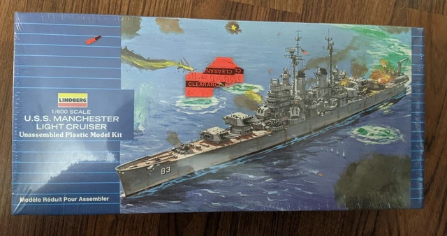 LINDBERG U.S.S. MANCHESTER Light Cruiser kit modèle échelle 1/600 ...