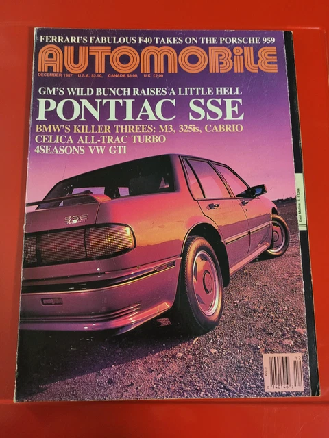 AUTOMOBILE MAGAZINE DECEMBER 1987 Bmw M3 325Is Cabrio Ferrari F40 ...
