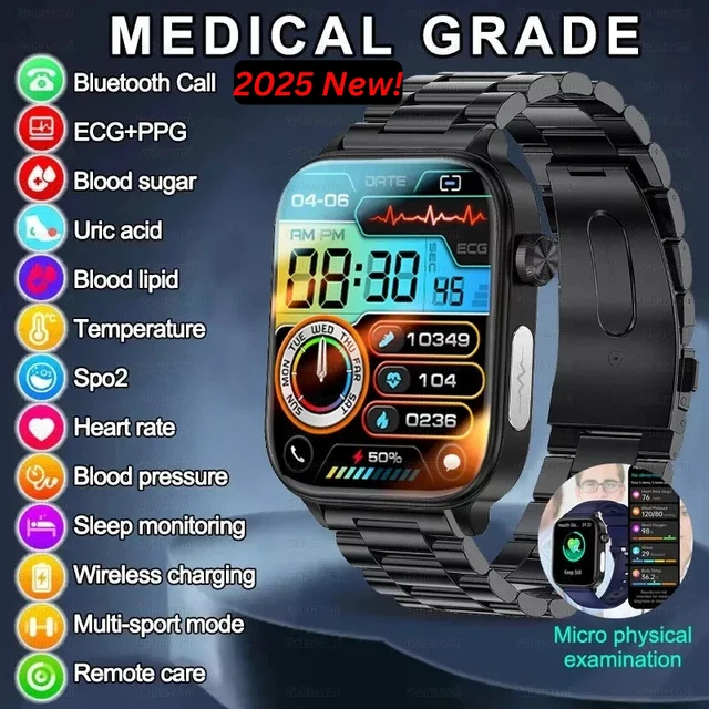 ECG+PPG MEDICAL GRADE Smartwatch Bluetooth Call Heart Rate Blood Pressure Body £53.99 - PicClick UK