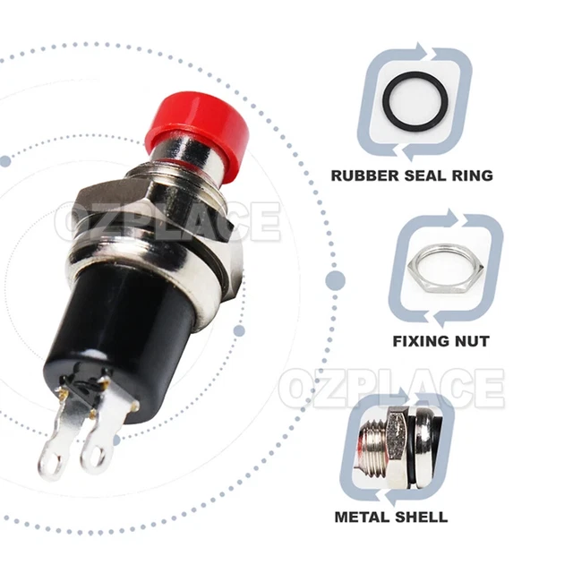 6XMINI PUSH BUTTON Switch Micro Momentary ON/OFF SPST Normally Open N/O ...
