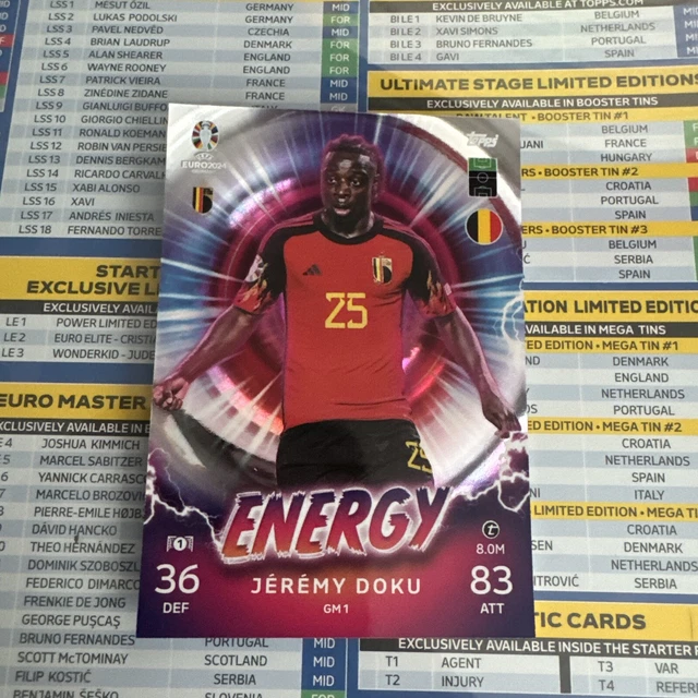 TOPPS MATCH ATTAX EURO 2024 ENERGY rara carta documentaria Jeremy quasi ...