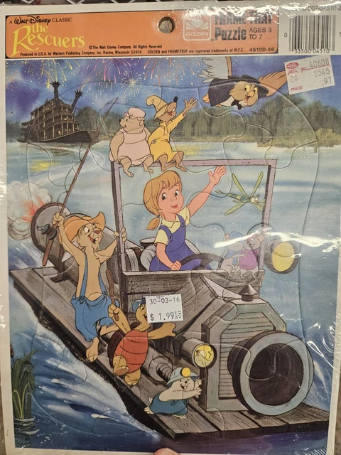 SEALED! VINTAGE FRAME-TRAY PUZZLE - DISNEY'S Rescuers 8x11 £8.63 ...
