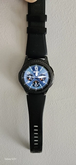 SAMSUNG GEAR S3 Frontier Cassa 46mm Nera, Cinturino Nero Smartwatch ...