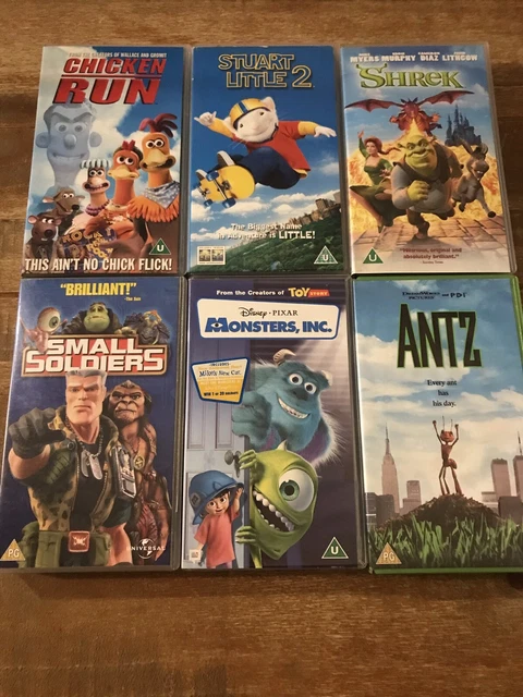 BUNDLE OF 6 Childrens VHS Videos Small Soldiers Monsters Inc Chicken ...