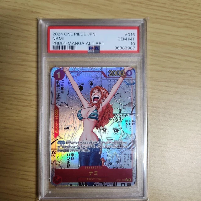 CARTE ONE PIECE Nami OP01-016 Comic Parallel Rare PSA10 Japonais EUR ...