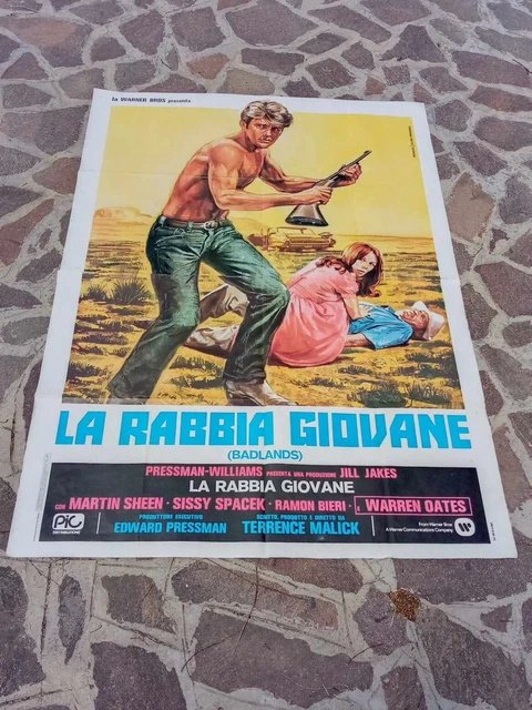 MANIFESTO POSTER LA rabbia giovane Badlands Martin Sheen Sissy Spacek ...