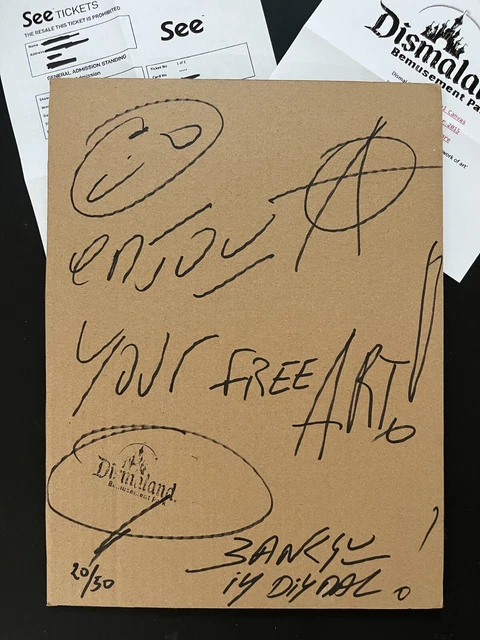 BANKSY SIGNED AND Stamp - Dismaland - Stencil on Cardboard ...