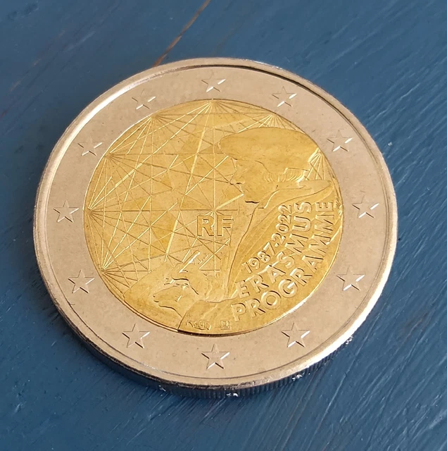 PIÈCE DE 2 euros commémorative RF Erasmus Programme 1987-2022 EUR 4,00 ...