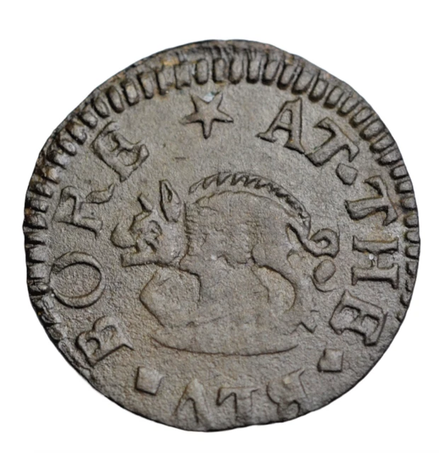 LONDON, POSTERN GATE (Tower Hill), R.E.D at the Blue Boar, farthing ...