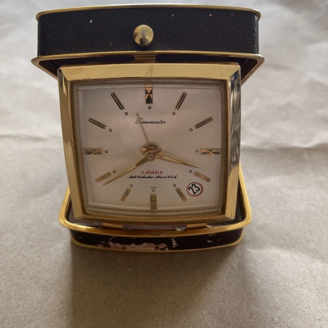 VINTAGE USED TIMEMASTER Travel Alarm Clock With Data Calendar See ...