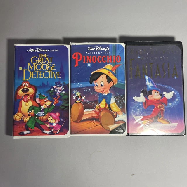 DISNEY VHS LOT Of Three Fantasia Pinocchio Great Mouse Detective £5.71 ...