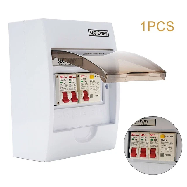 UNIVERSAL DISTRIBUTION BOX Fuse Box Homes Hotel Shops 2 Way Garage 30mA ...