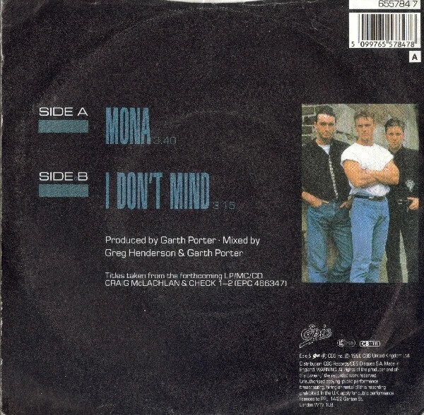 CRAIG MCLACHLAN & Check 1-2 - Mona (7", Single) $14.84 - PicClick CA