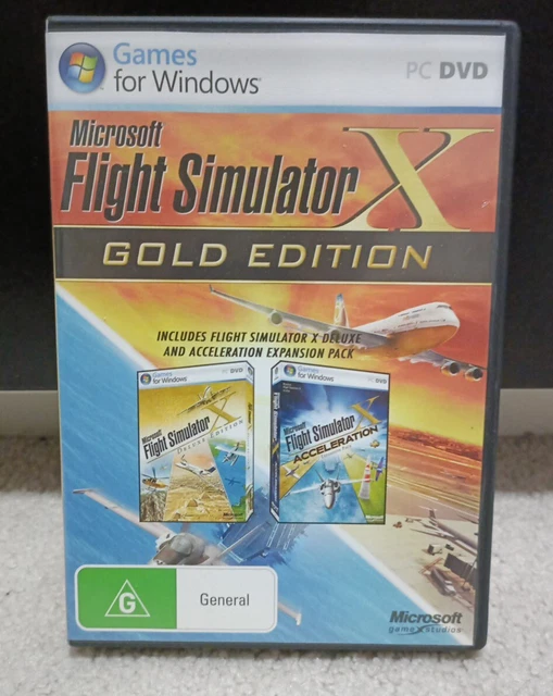 MICROSOFT FLIGHT SIMULATOR X PC DVD Windows GOLD EDITION RARE 3 DISCS ...