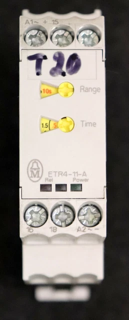 MOELLER TIME RELAY 1-Pin Switch ETR4-11-A 0.05sec...100h 24-250VAC/DC ...