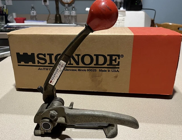 VINTAGE SIGNODE TENSIONER, 3/8" TO 1/2" STRAPPING TOOL, MODEL ST D 506 ...
