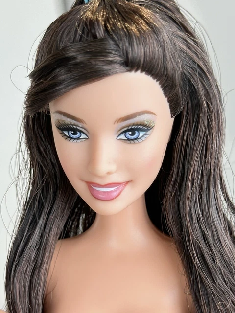 Vintage Nude Barbie Doll 2003 Mattel Articulated Arms Dark Hair Grey Eyes Ooak 39 65 Picclick Ca