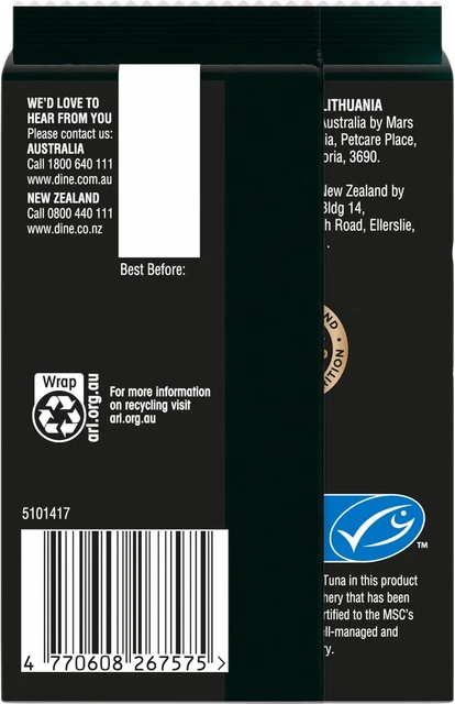 FRESH AND FINE Wet Cat Food Salmon, Tuna & Trout in Gravy 50G Pouch, 18 ...