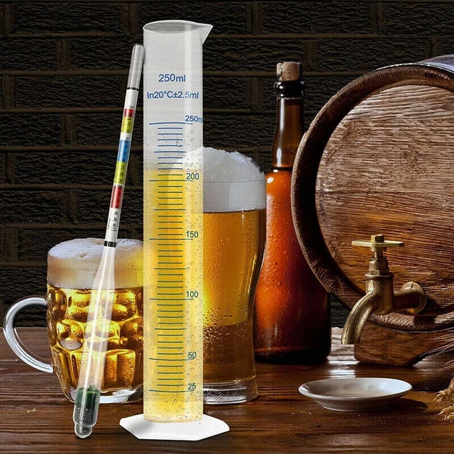 HYDROMETER HOME BREW Wine Meter Alcohol Tester And Cylinder for Liquor ...